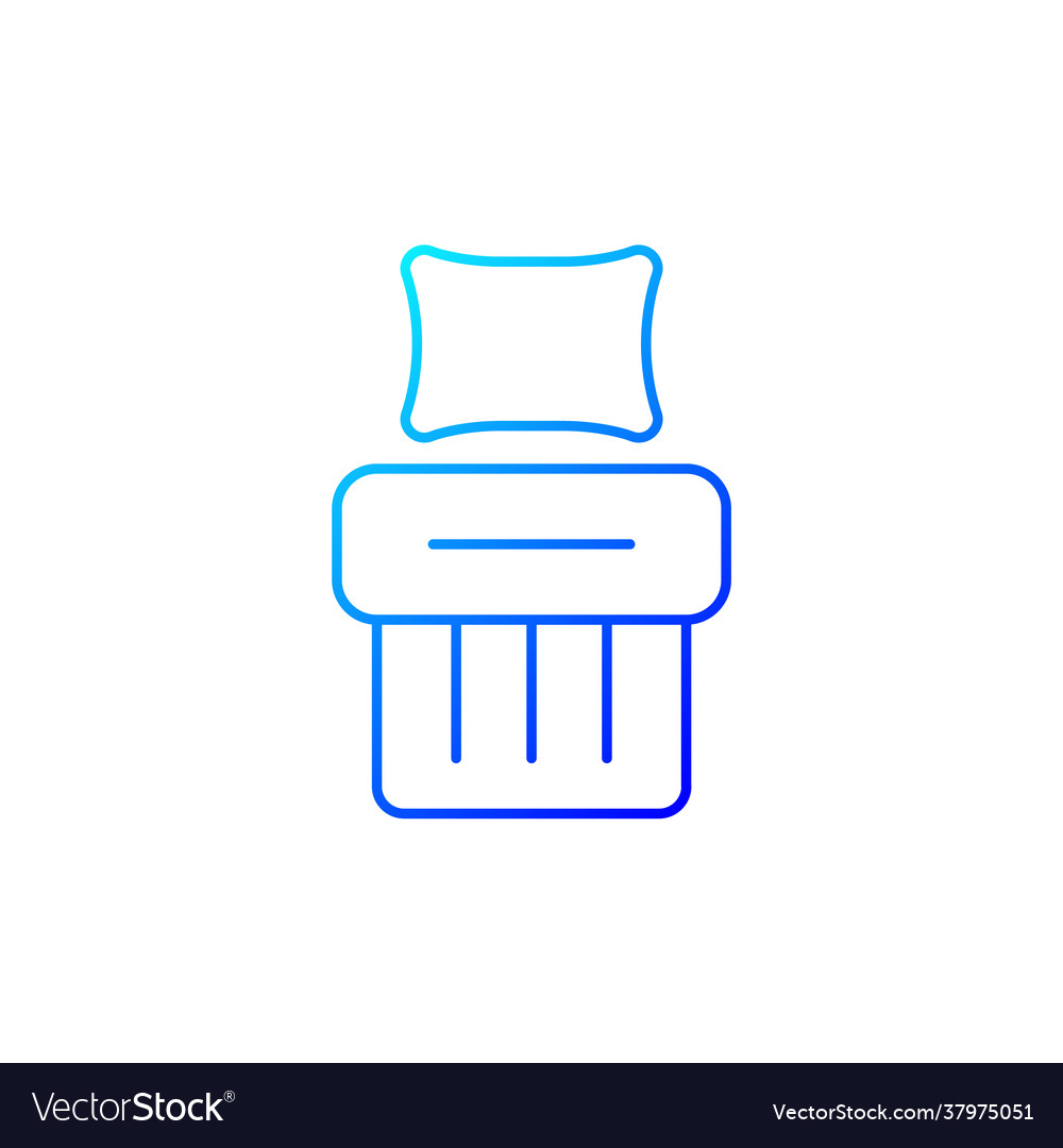 Single bed set gradient linear icon Royalty Free Vector