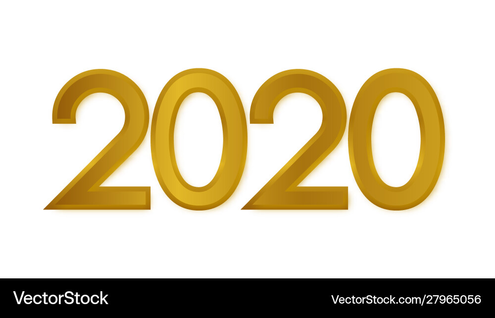 2020 happy new year logo text design Royalty Free Vector