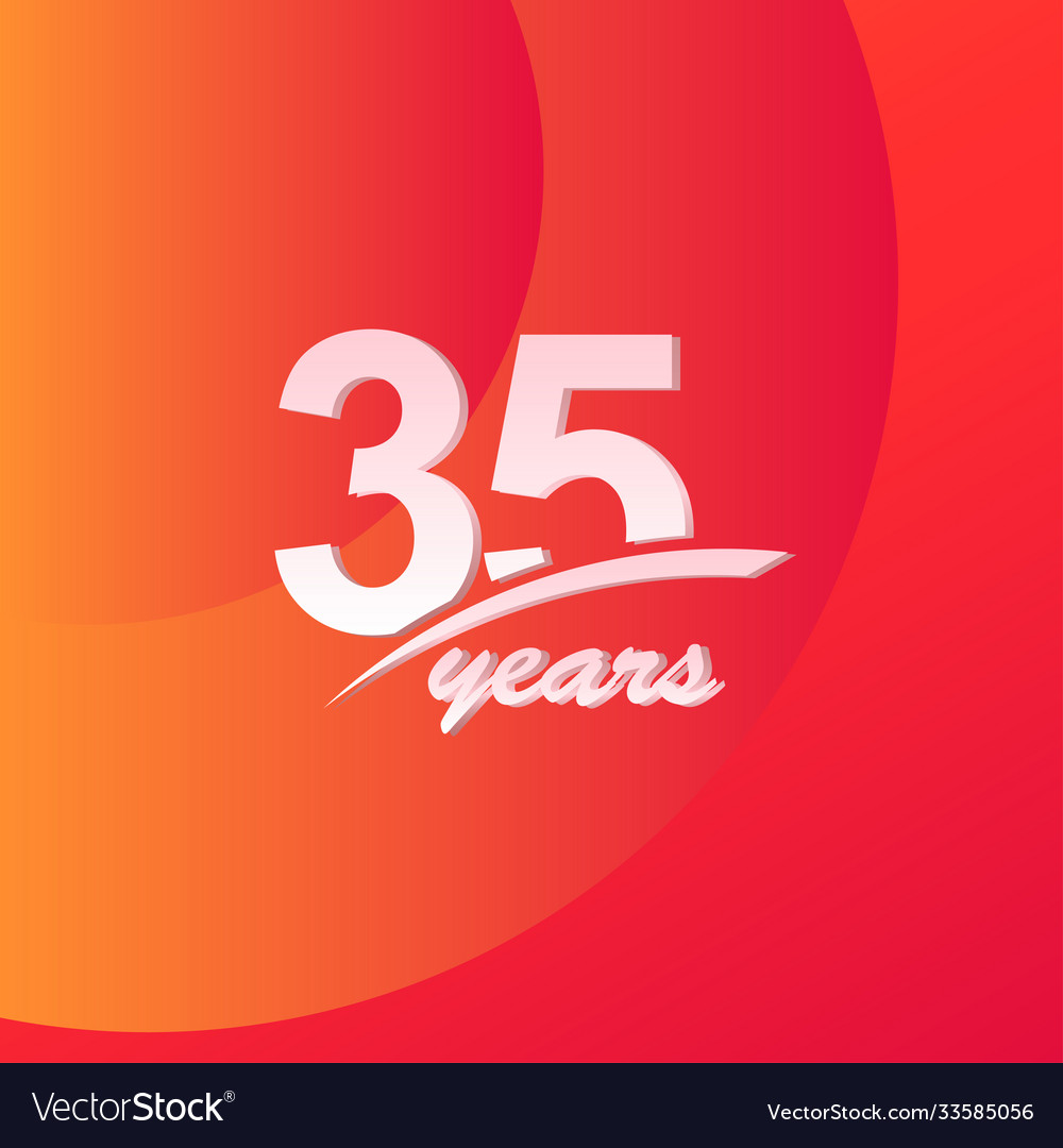 35 years anniversary color full line elegant Vector Image