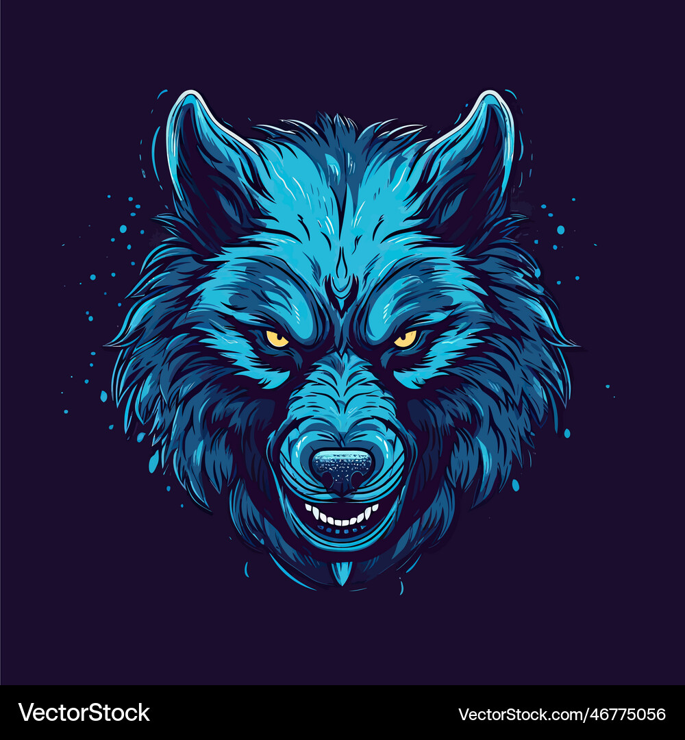Angry Esports Wolf Logo Royalty Free Vector Image