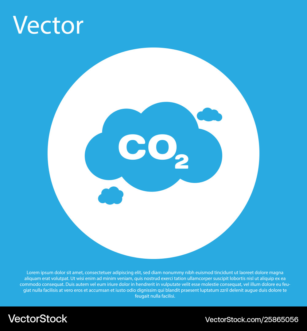 Blue co2 emissions in cloud icon isolated on Vector Image