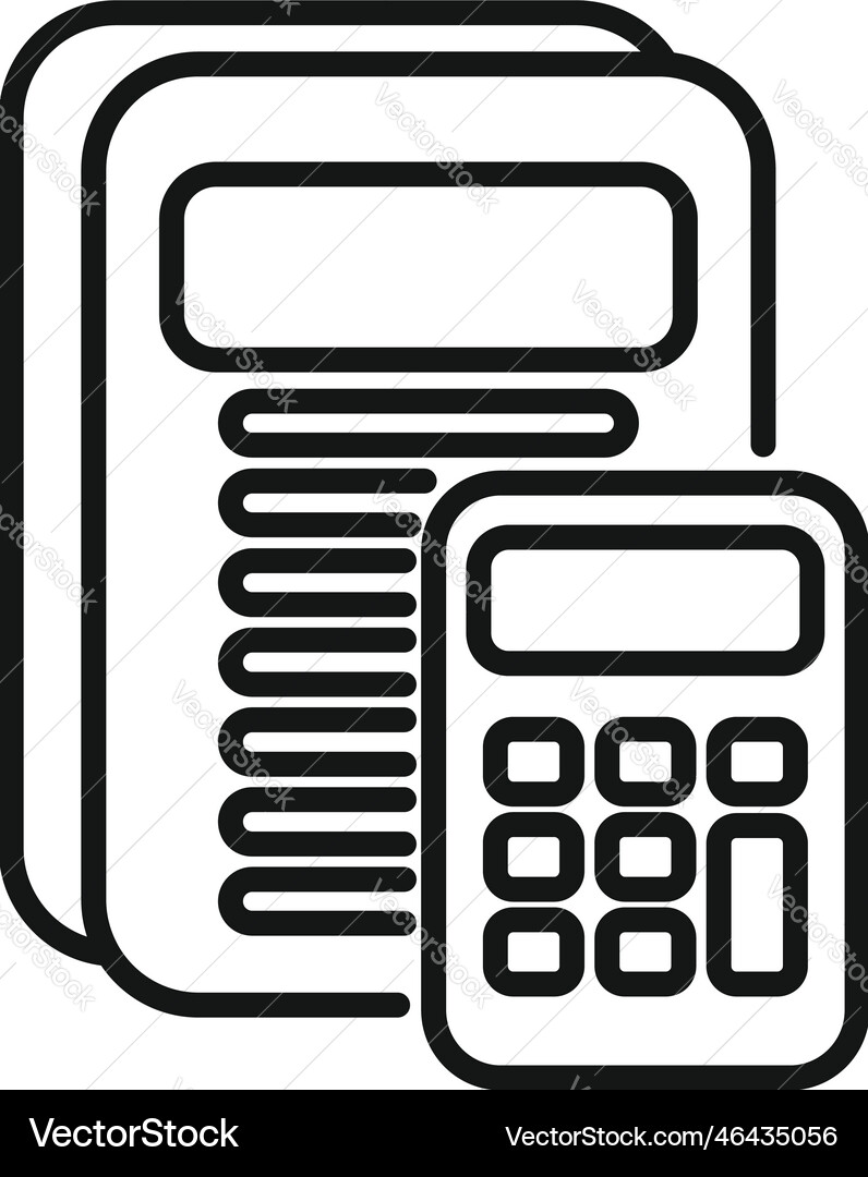 Calculator research icon outline digital Vector Image