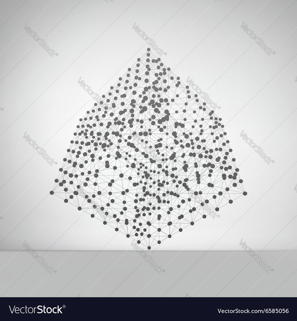 Cube Molecular Lattice Connection Structure Vector Image