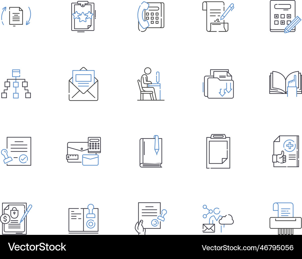 Display advertising line icons collection Vector Image