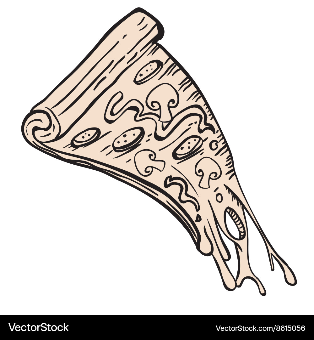 Dripping slice of pizza Royalty Free Vector Image