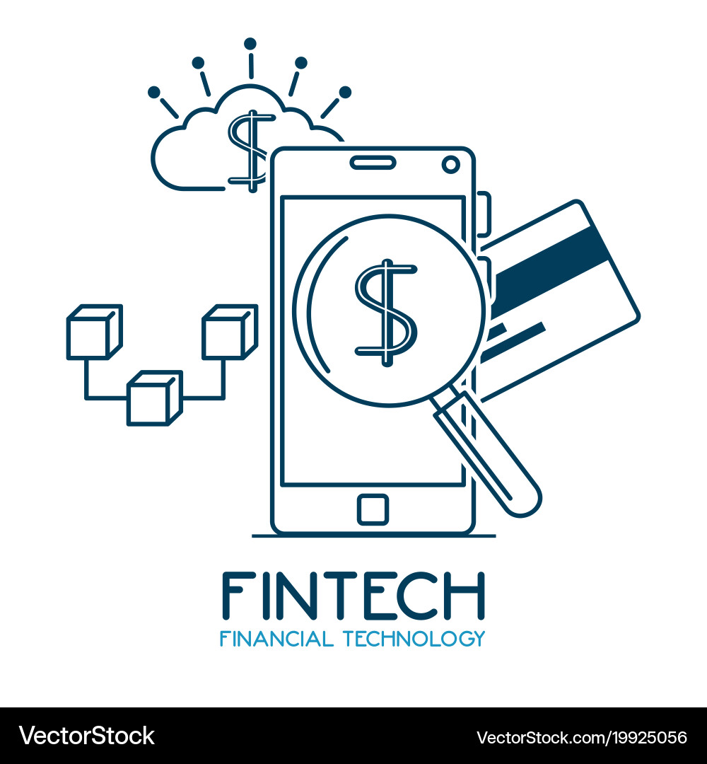 Fintech investment financial internet technology Vector Image