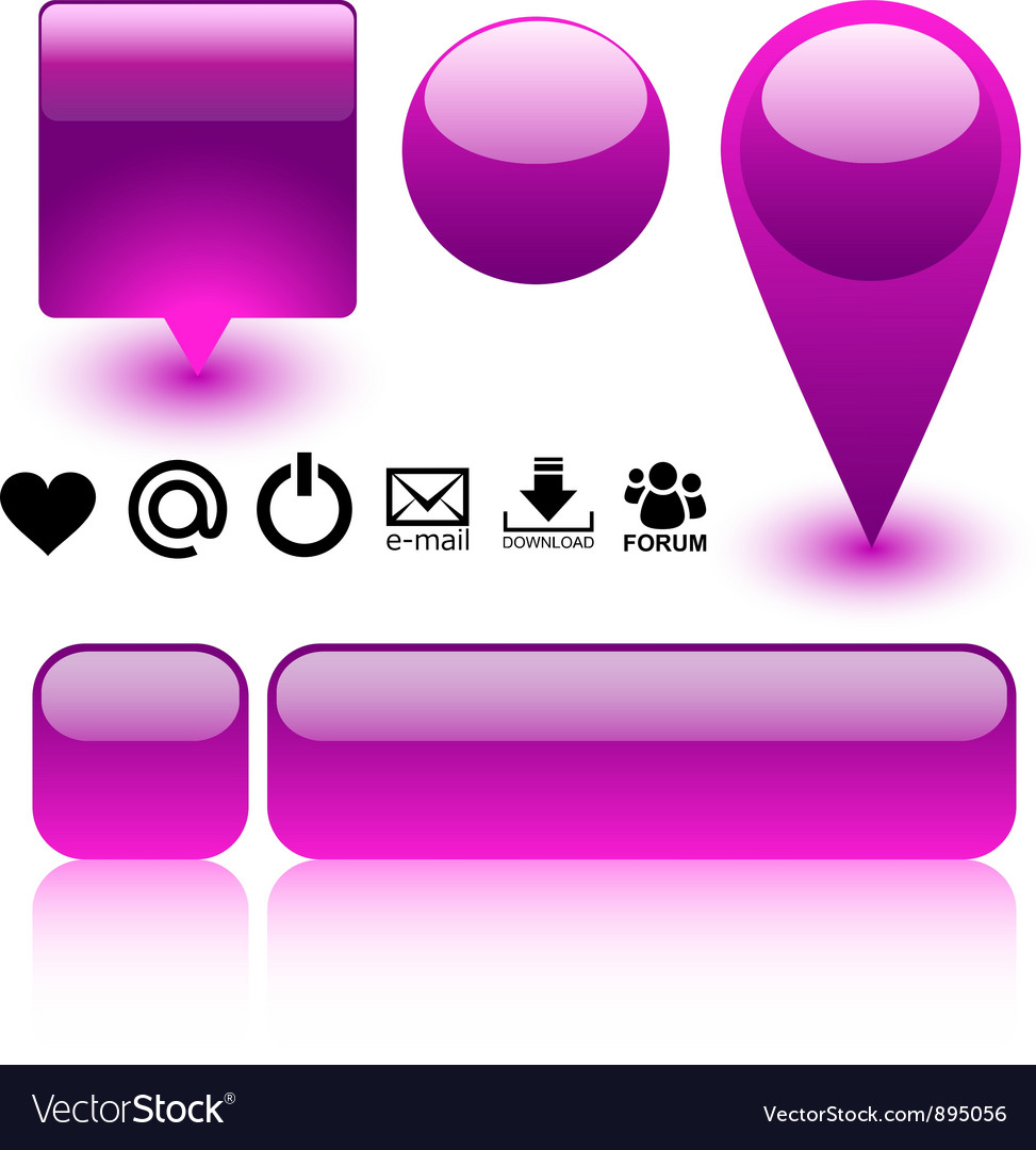 Glossy icon set Royalty Free Vector Image - VectorStock