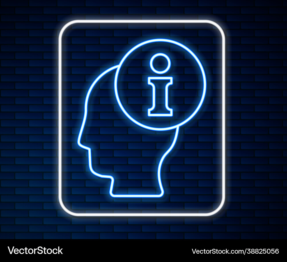 Glowing neon line information icon isolated Vector Image