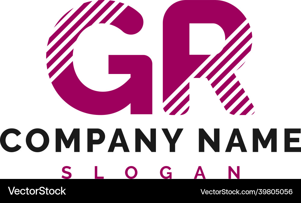 Gr letter logo design letter logo Royalty Free Vector Image