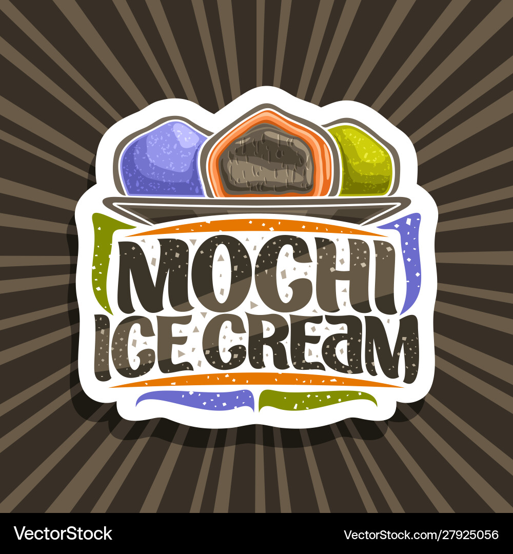 Logo for mochi ice cream Royalty Free Vector Image