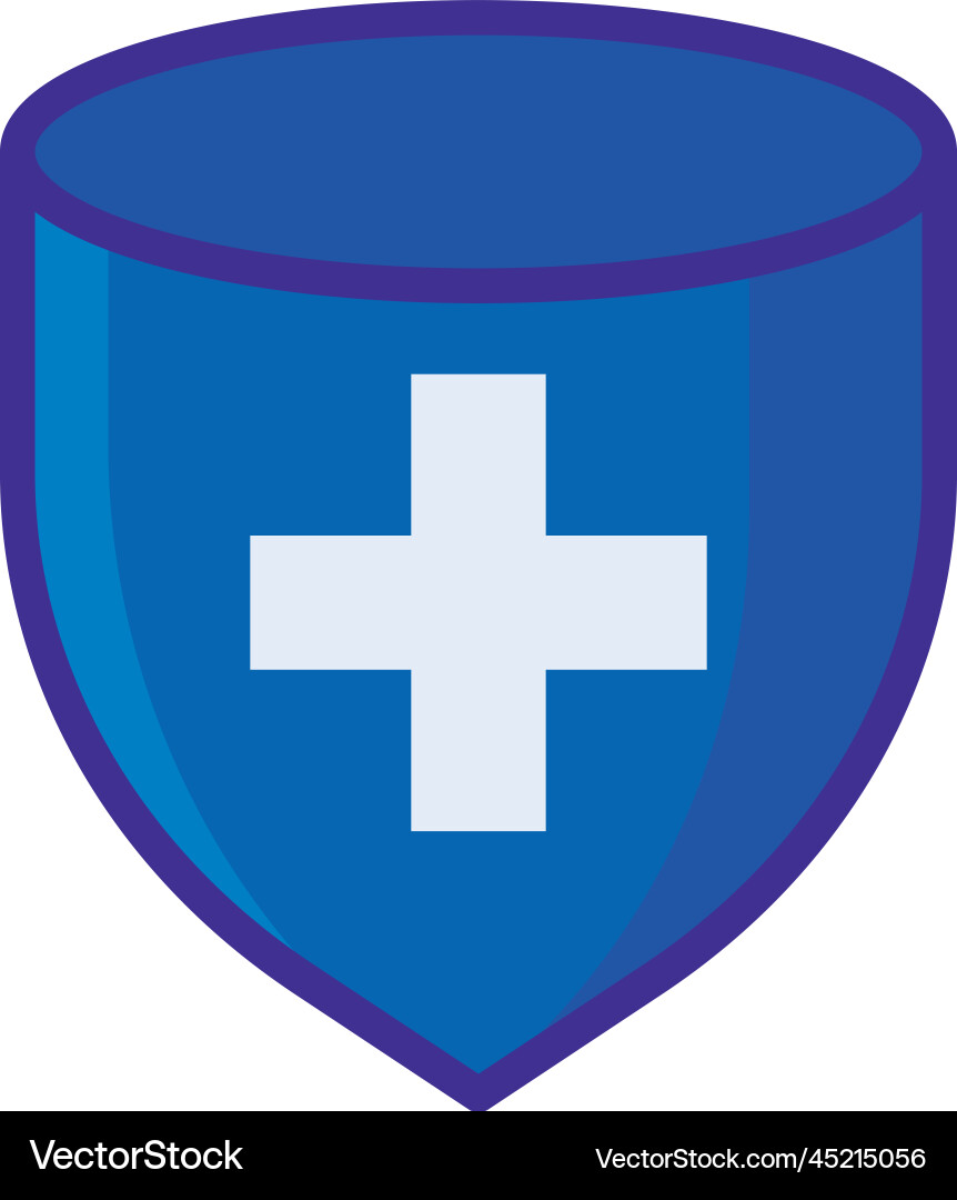 Medical shield with cross Royalty Free Vector Image