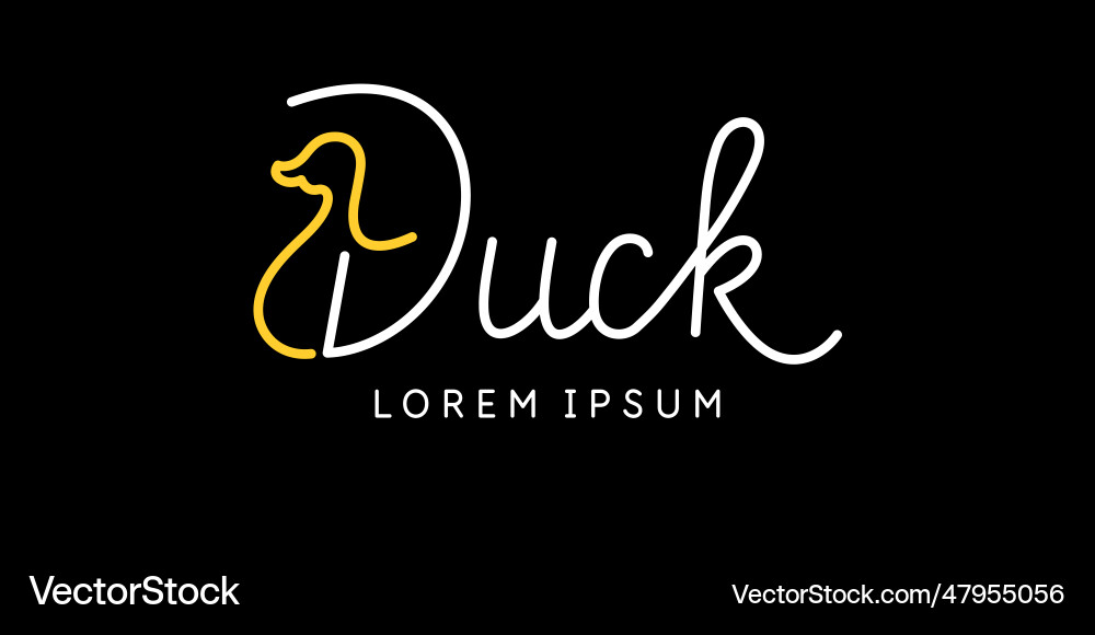 Minimalistic and stylish duck emblem modern Vector Image