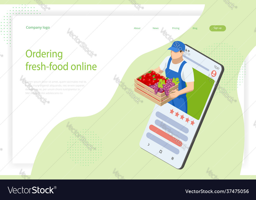 Online grocery store organic fresh products Vector Image