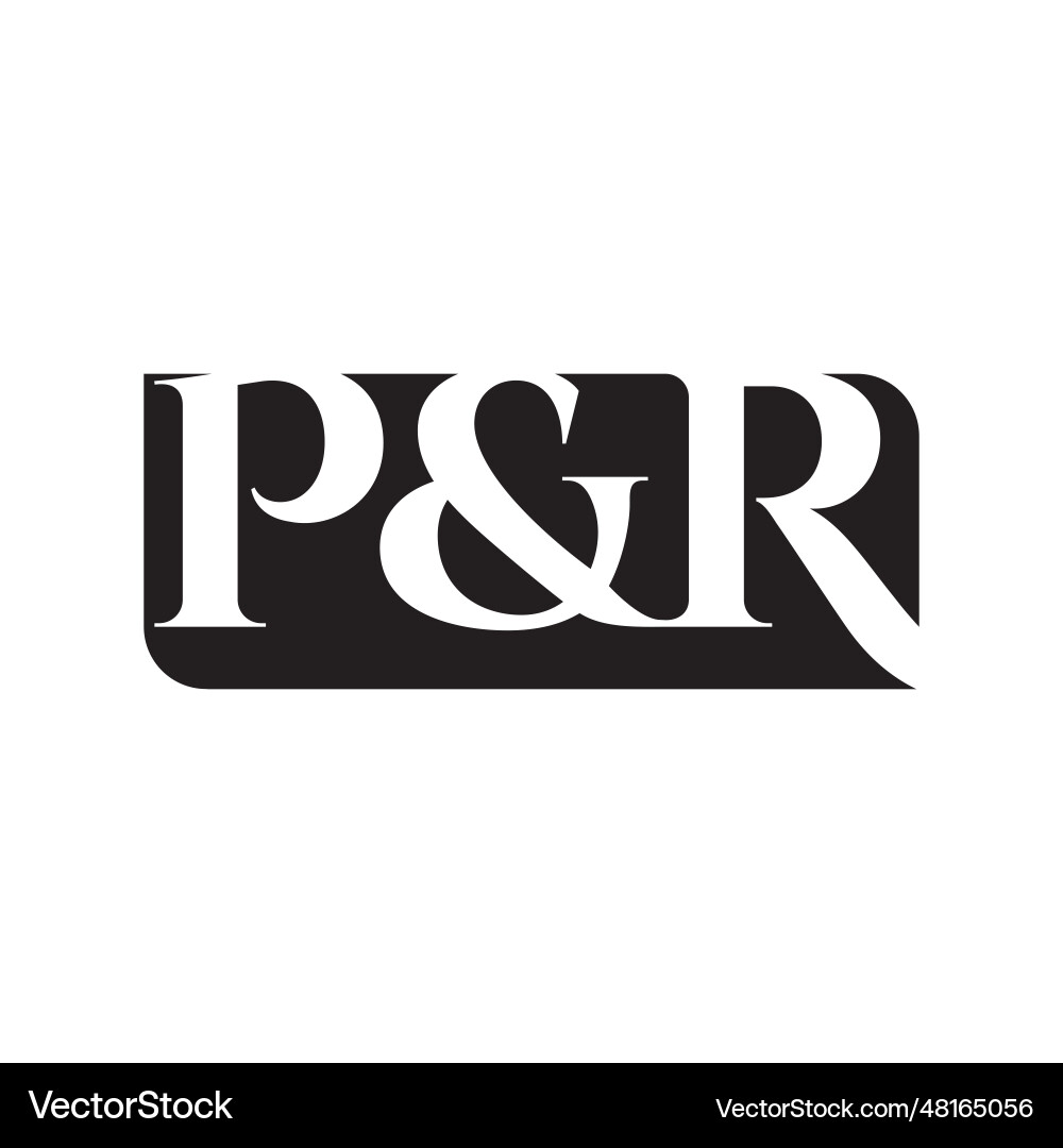 P r logo design isolated on white background Vector Image