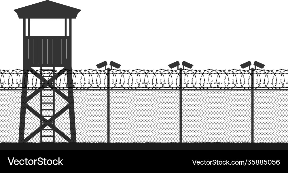 Prison Watchtower Security Royalty Free Vector Image