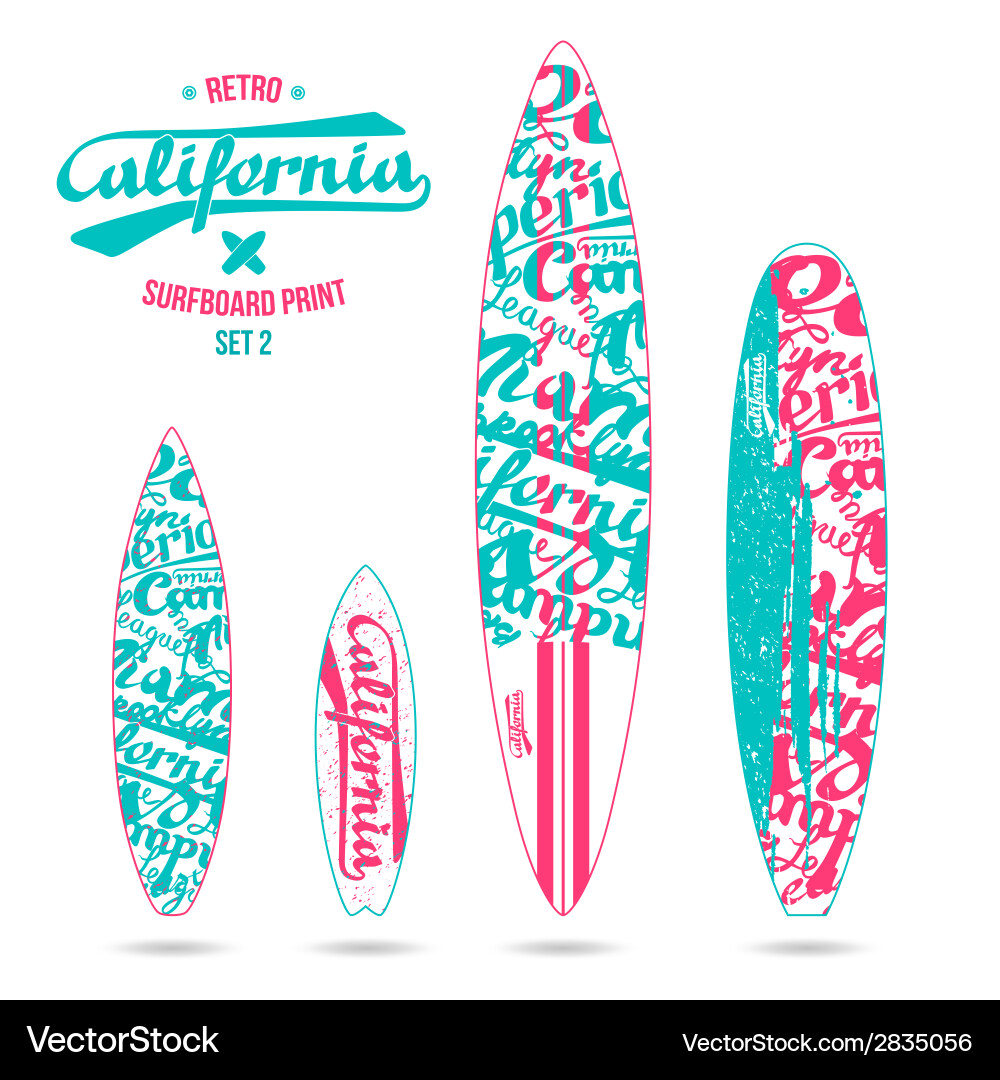 Retro vintage prints for surfboards Royalty Free Vector