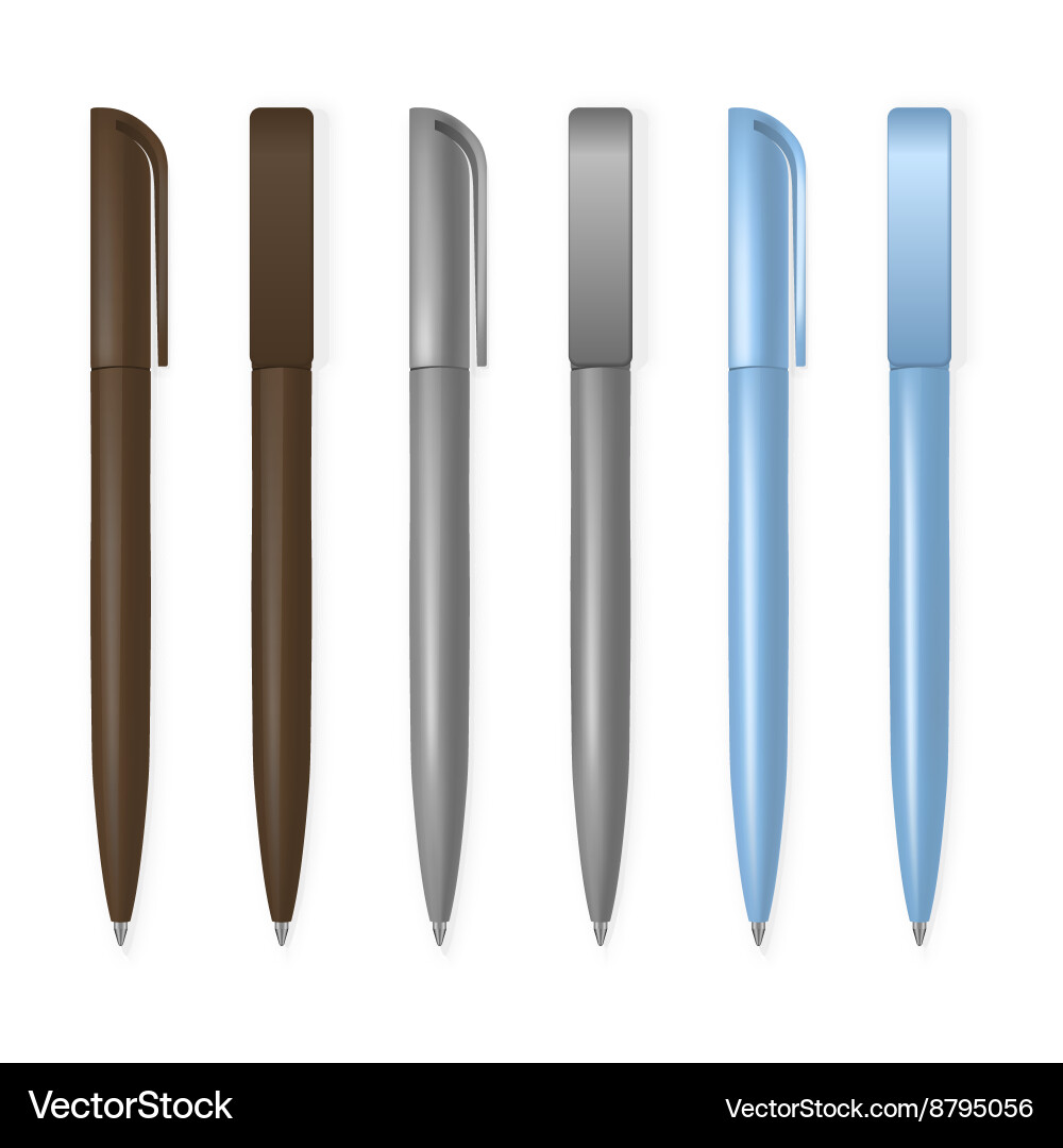 Set of pens Royalty Free Vector Image - VectorStock