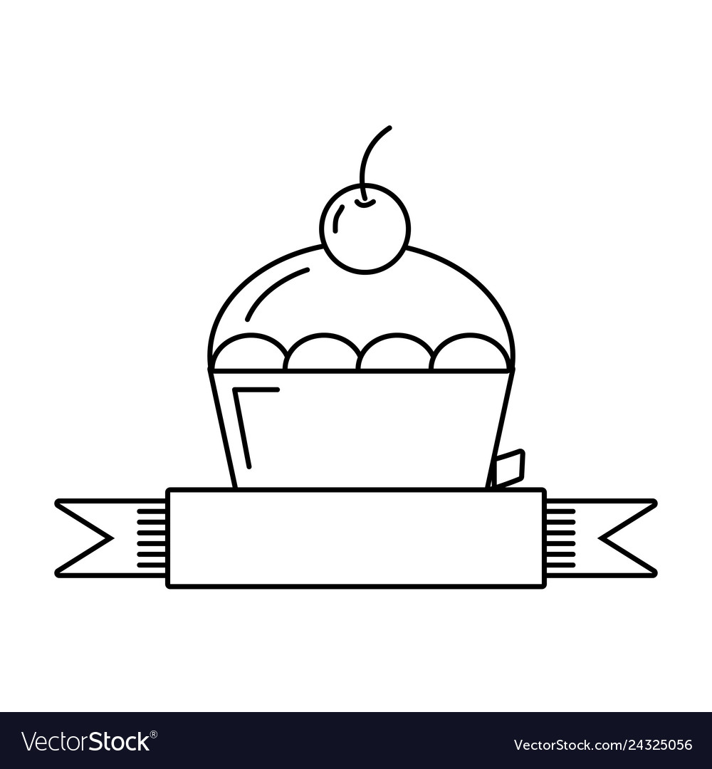 Sweet Cupcake Dessert Royalty Free Vector Image