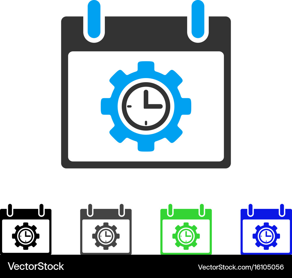 Time gear calendar day flat icon Royalty Free Vector Image