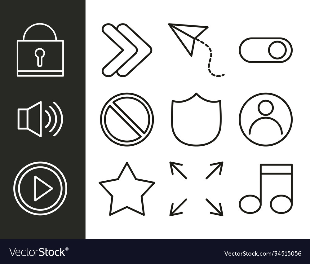 User interface collection icons operating system Vector Image