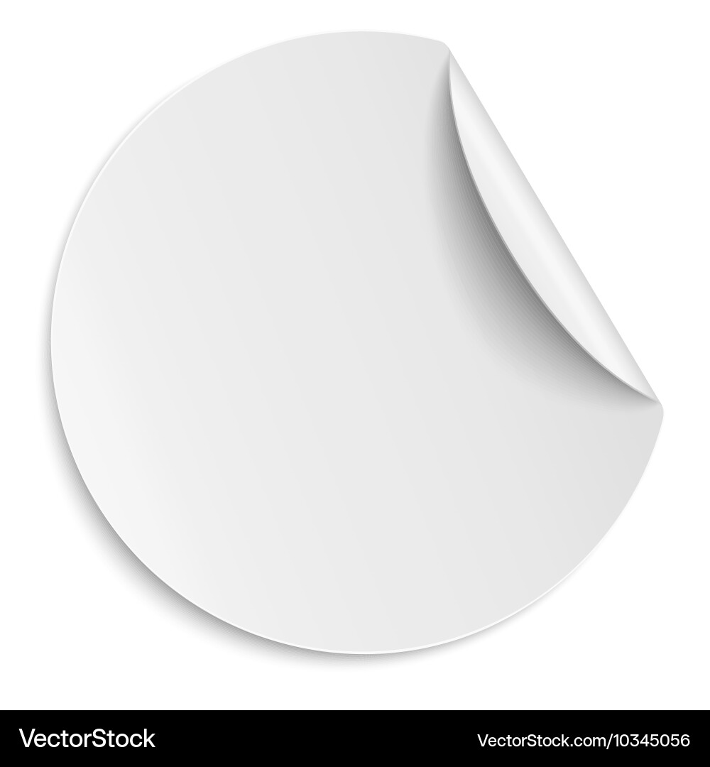 White Paper Sticker Isolated on White Background Vector Image