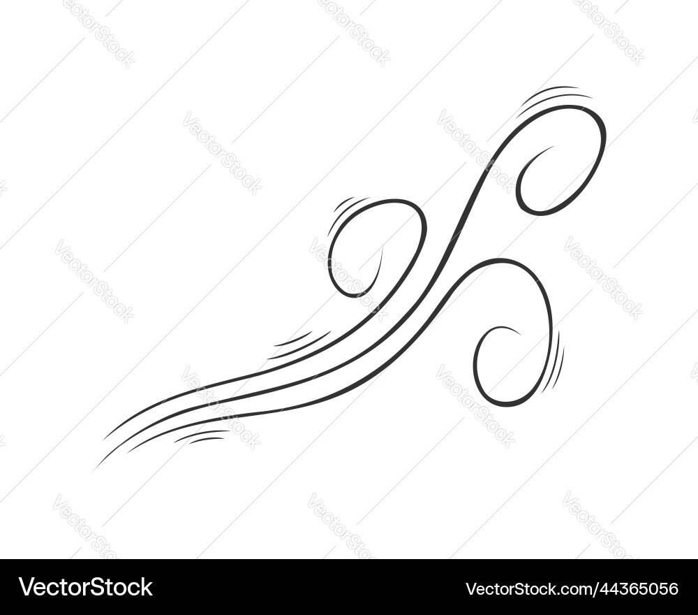 Wind blow icon in doodle style hand drawn Vector Image