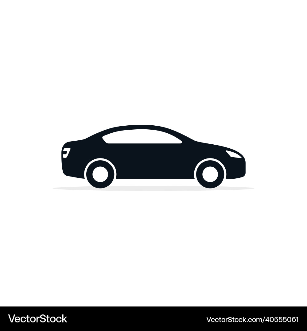 Car icon isolated side whew silhouette Royalty Free Vector