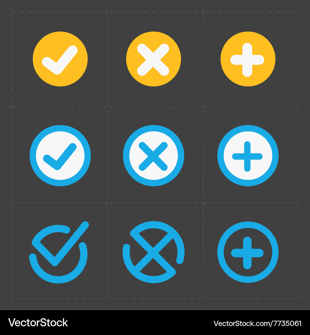 Colorful confirm icons set Royalty Free Vector Image