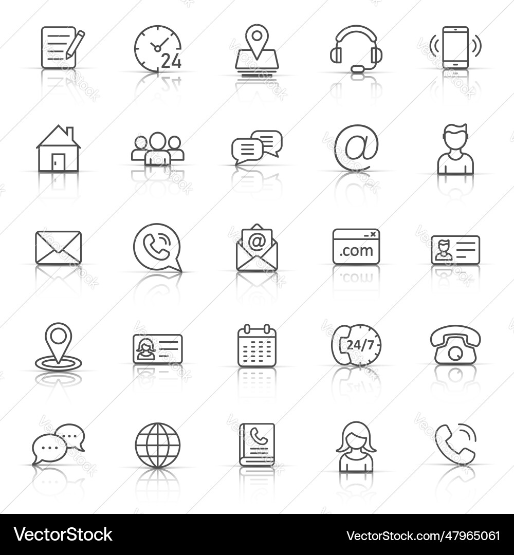 Contact icon set in flat style phone Royalty Free Vector