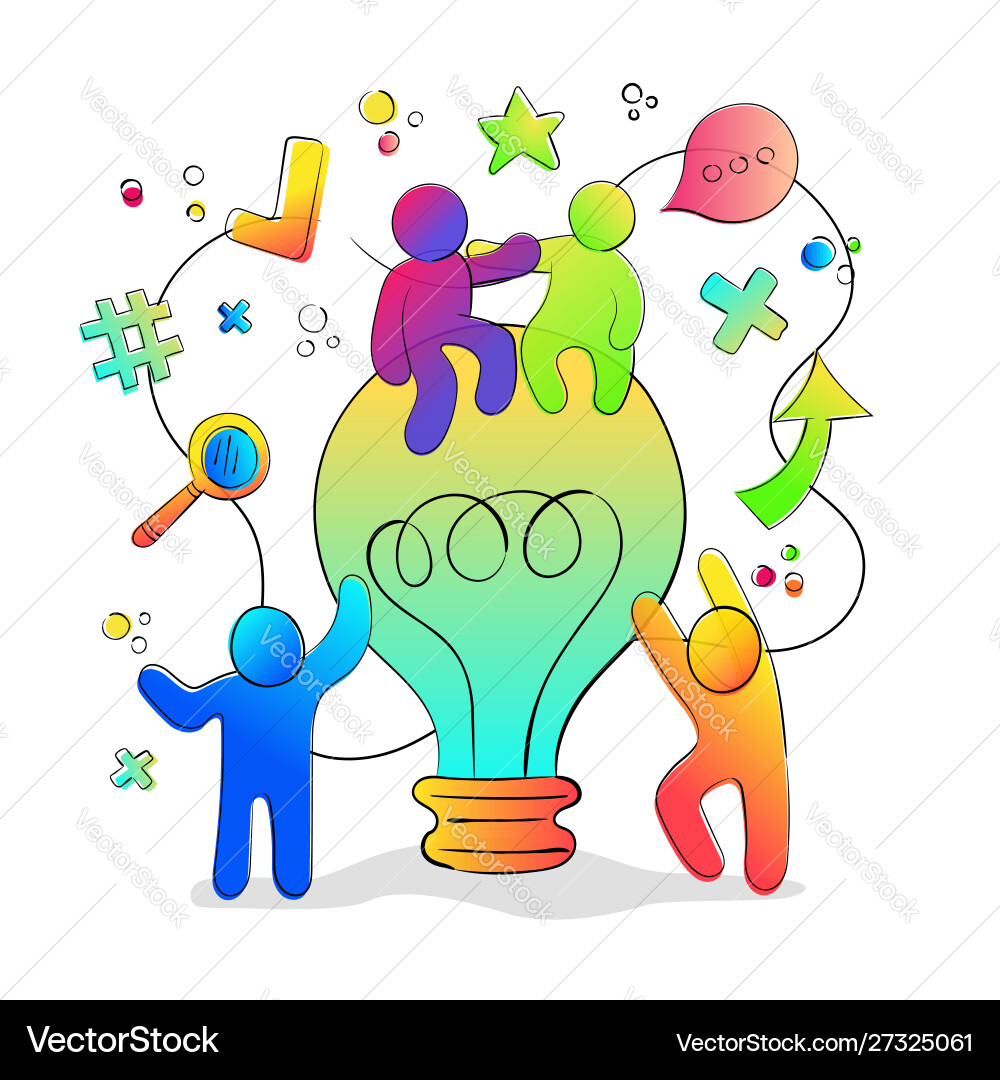 Creative new idea concept with colorful people Vector Image