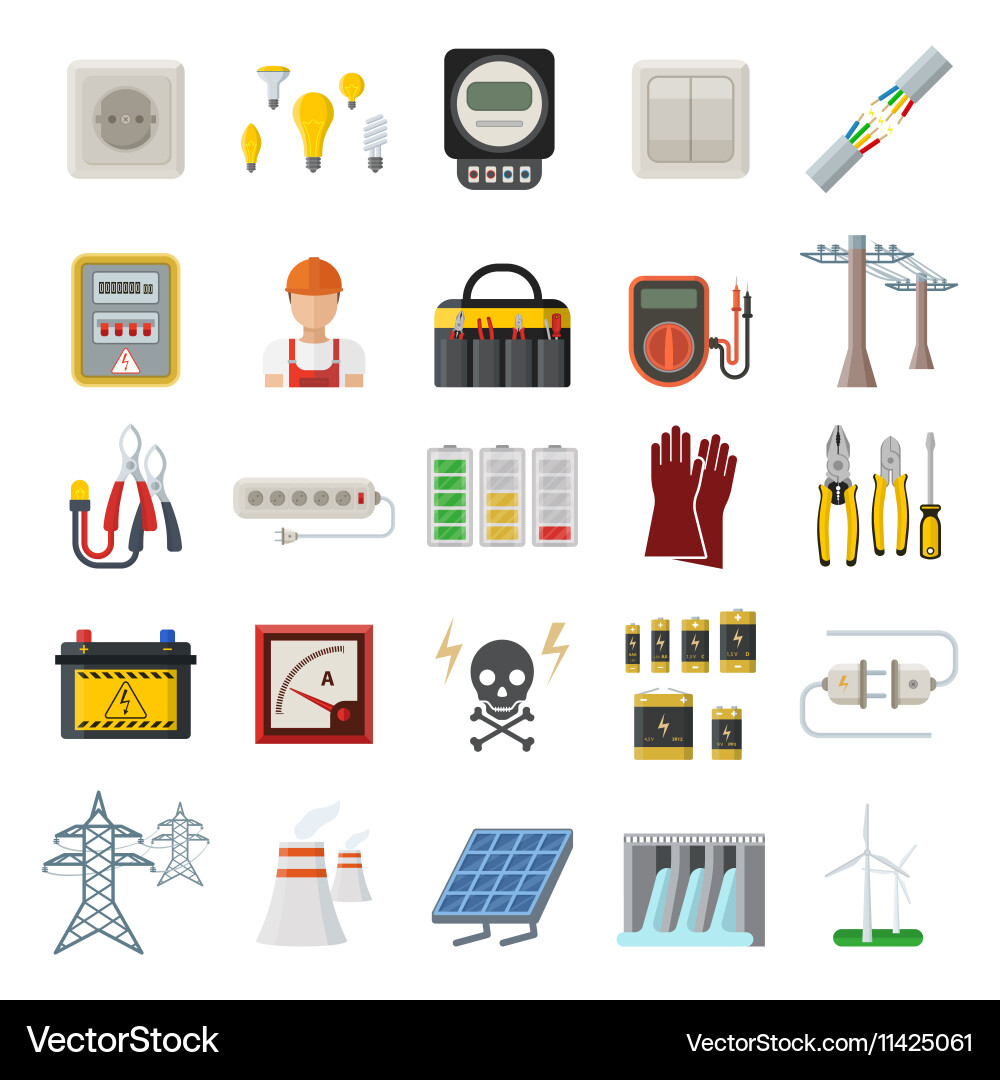 Energy power icons Royalty Free Vector Image - VectorStock