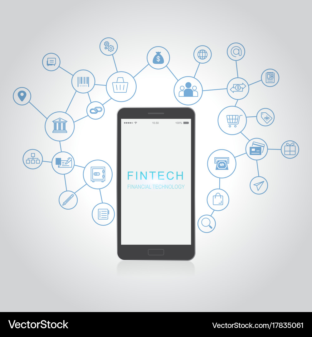 Fintech investment financial internet technology Vector Image