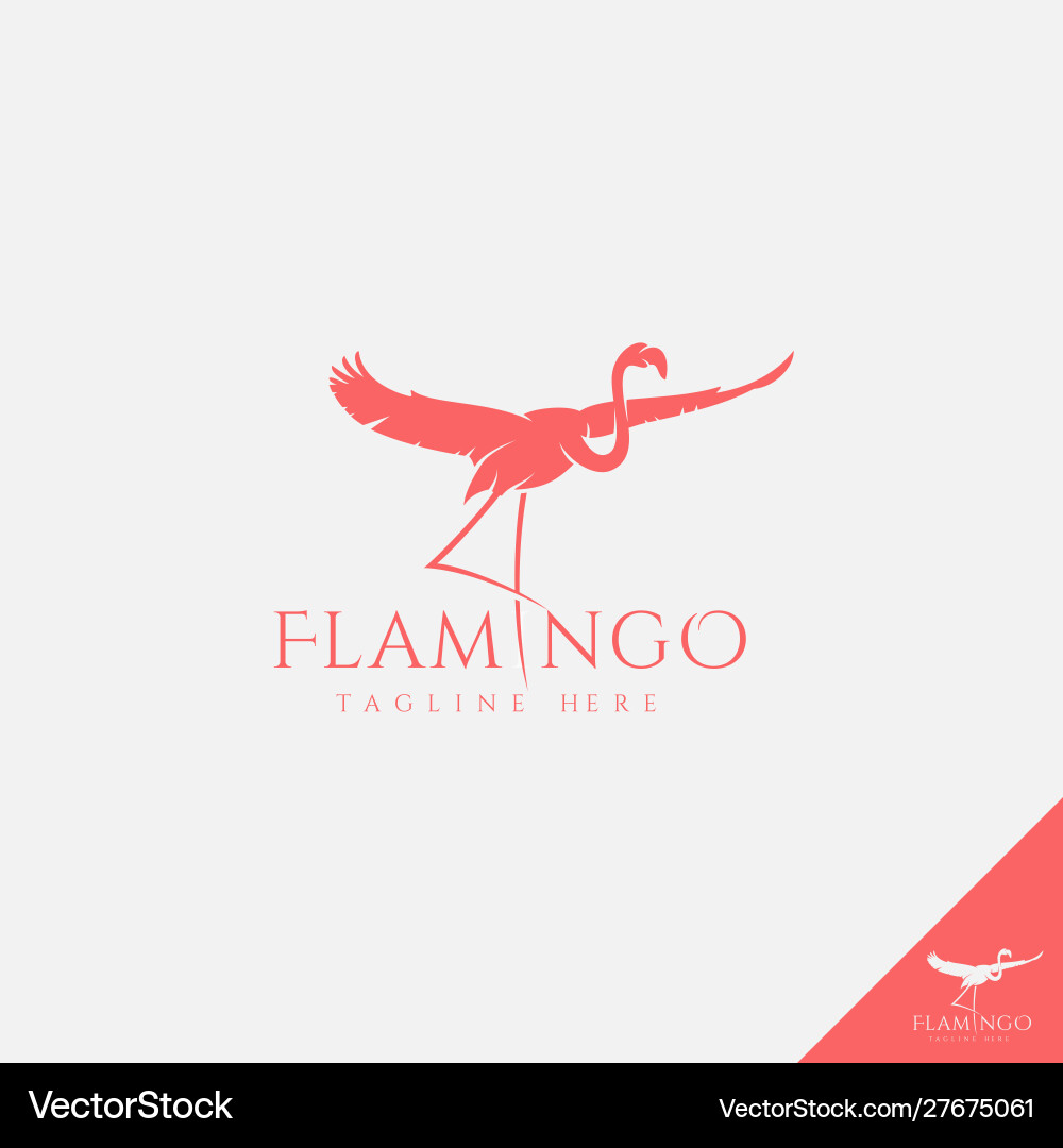 Flamingo logo with simple silhouette style art Vector Image