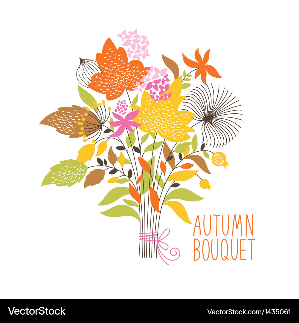 Floral autumn bouquet Royalty Free Vector Image