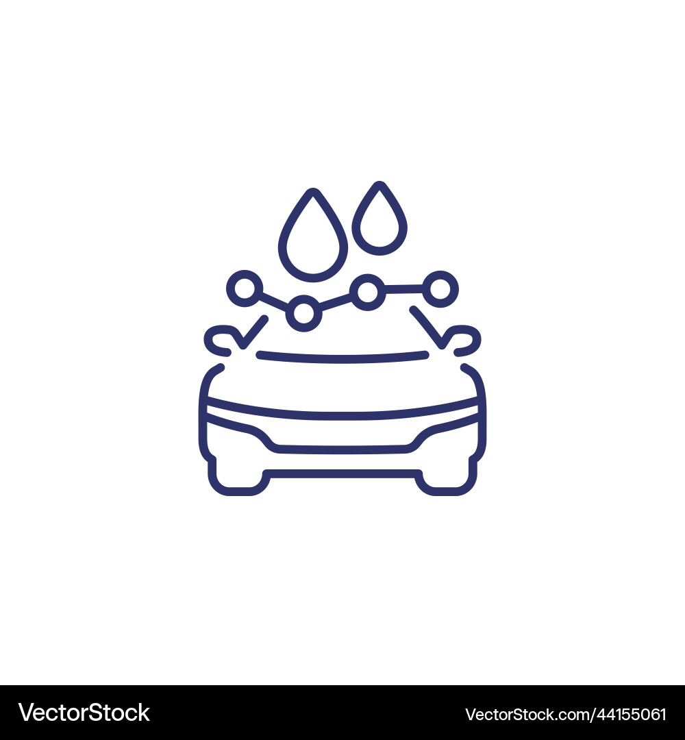 Fuel consumption line icon with a car Royalty Free Vector