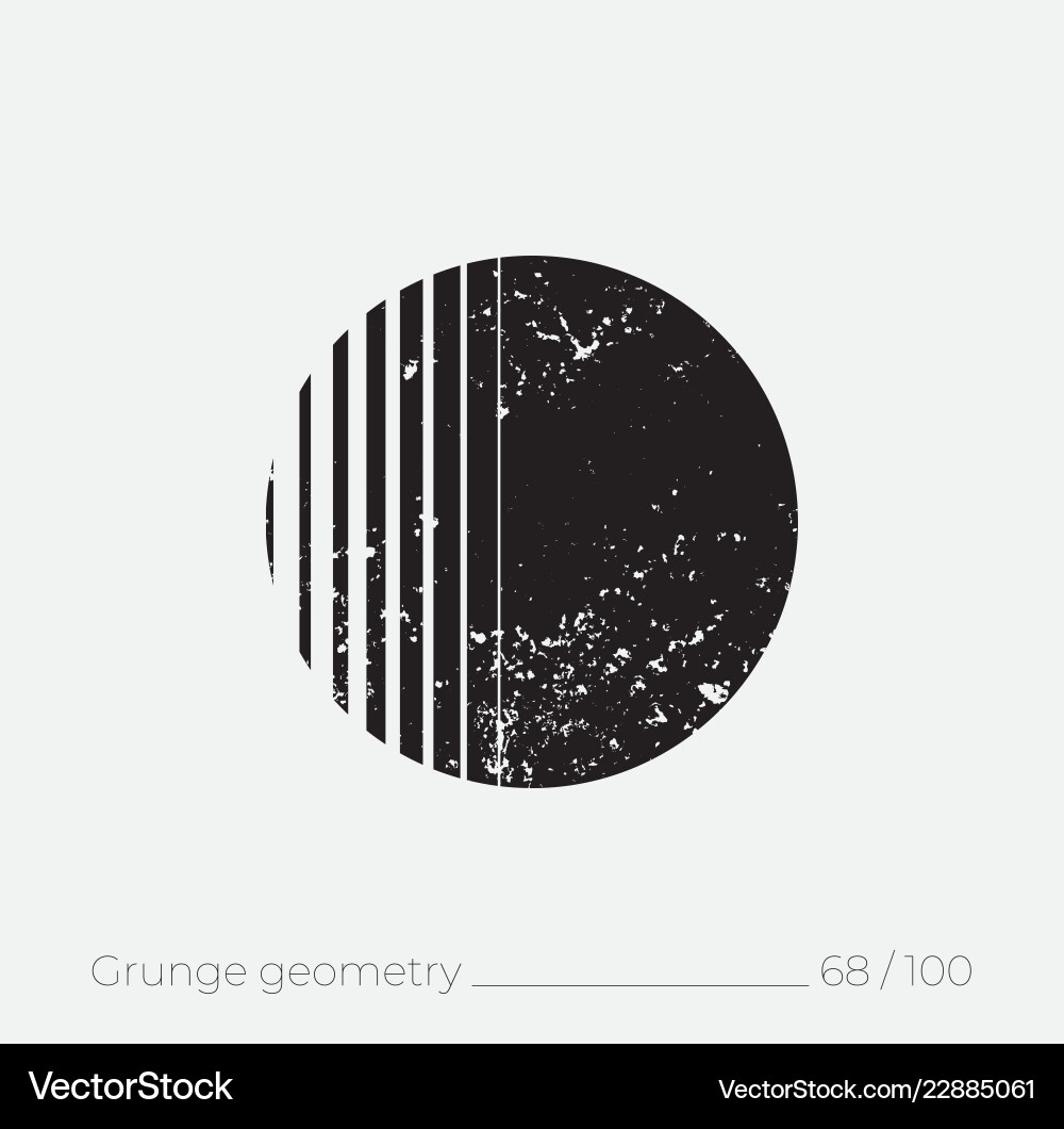Geometric simple shape in grunge retro style Vector Image