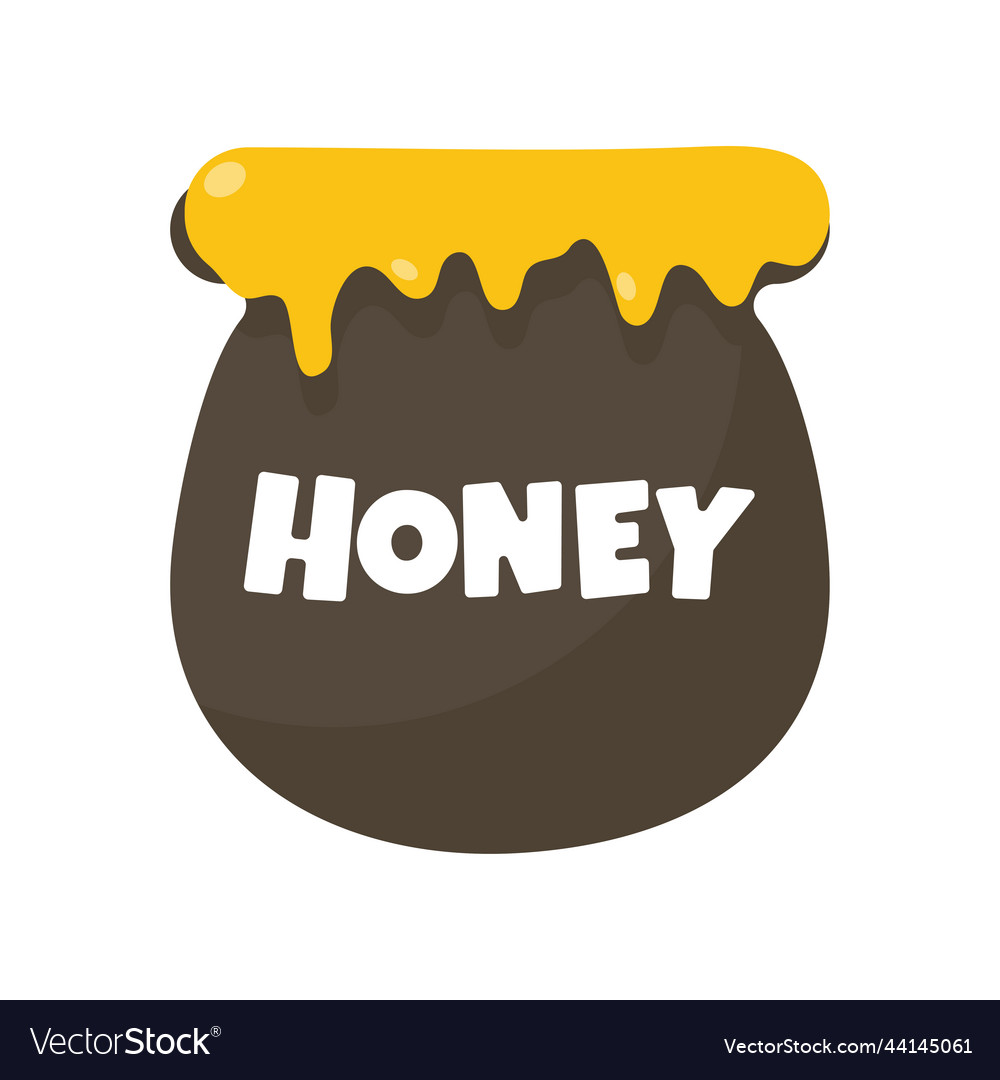 Honey jar icon a brown filled with make Royalty Free Vector