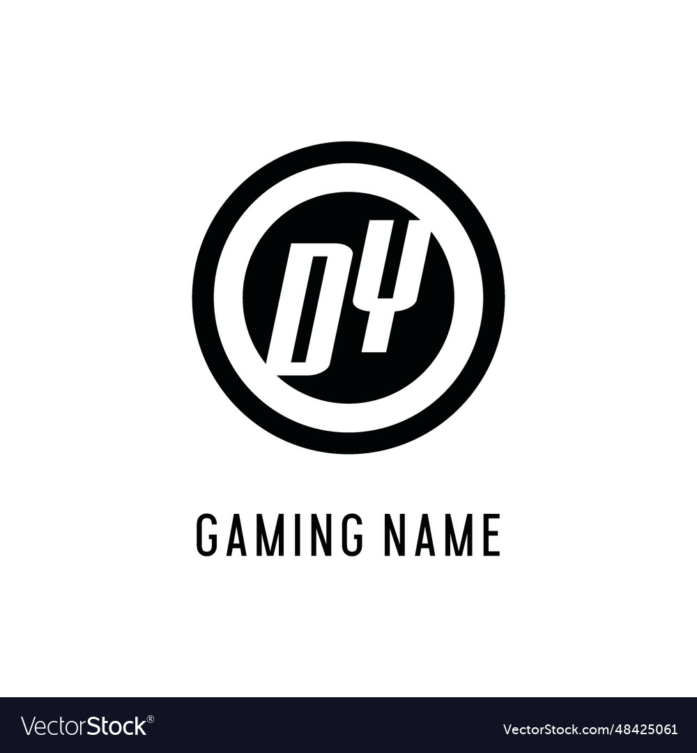 Initial dy logo concentric circle line clean Vector Image