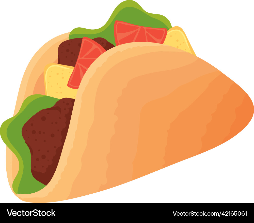 Mexican taco food Royalty Free Vector Image - VectorStock