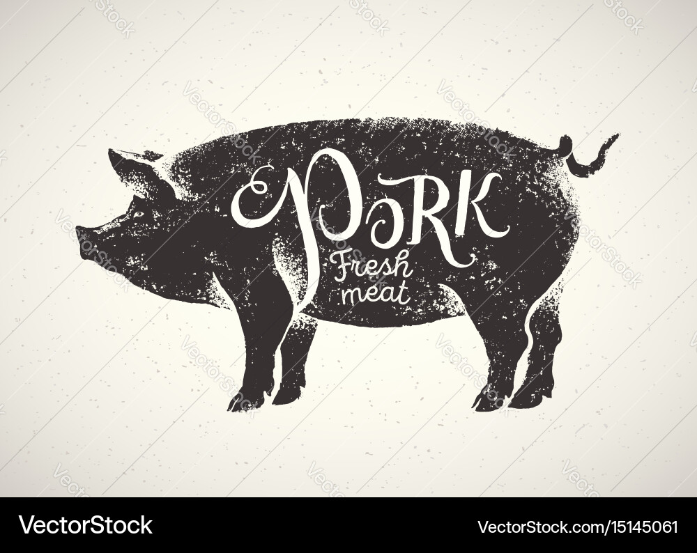 Pig and inscription 02 Royalty Free Vector Image