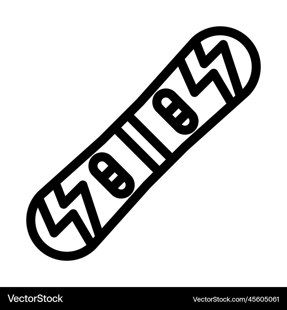 Snowboard icon in outline style Royalty Free Vector Image