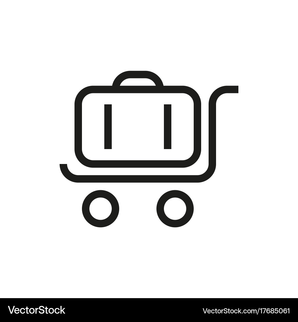 Trolley luggage icon on white background Vector Image