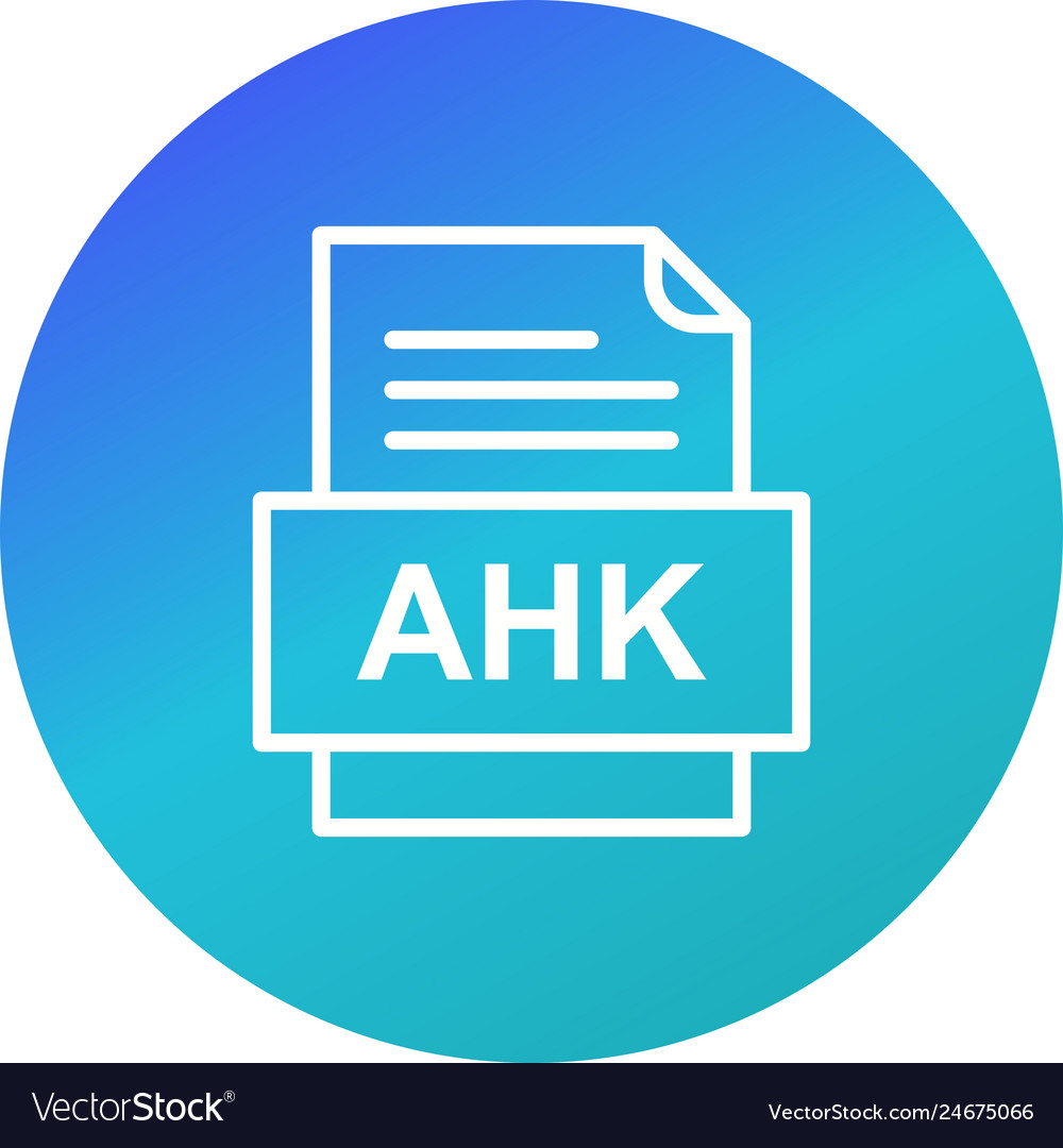 Ahk file document icon Royalty Free Vector Image