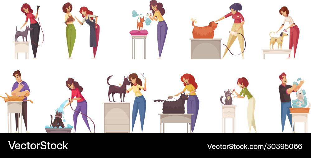Grooming salon icons set Royalty Free Vector Image