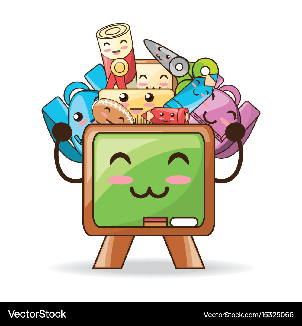 Kawaii icons school tools to study education Vector Image