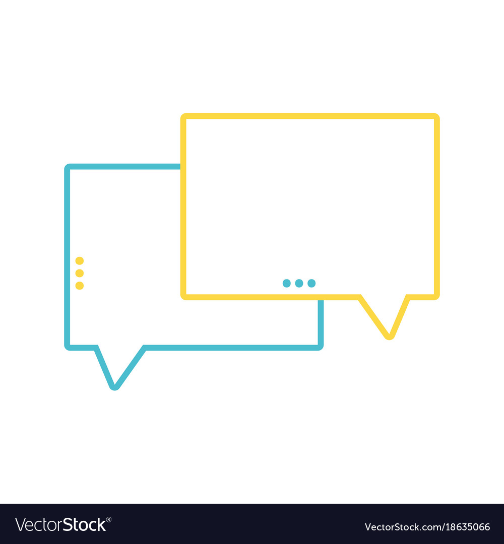 Line chat bubbles text notes message Royalty Free Vector