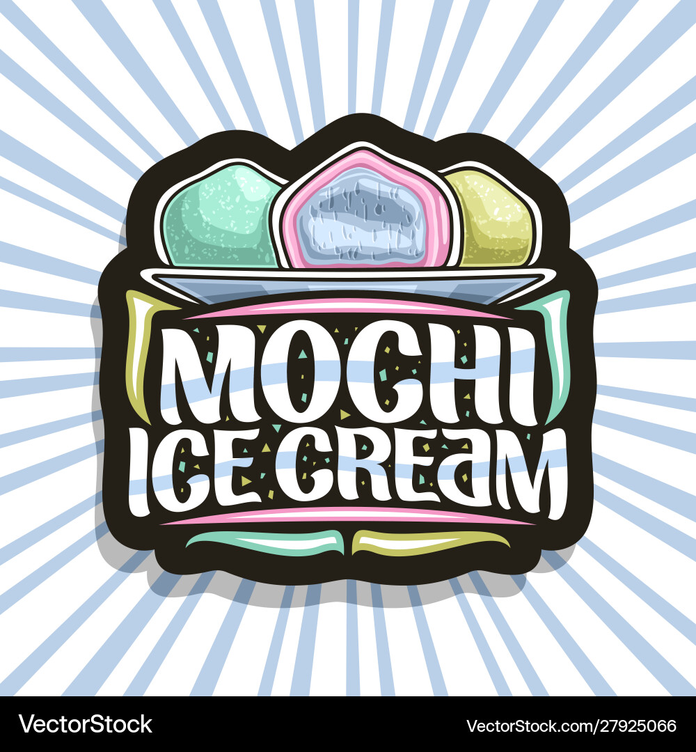 Logo for mochi ice cream Royalty Free Vector Image