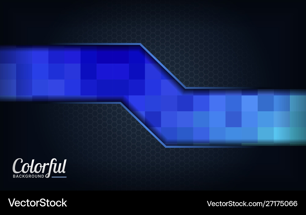 Modern colorful blue pixel background dark Vector Image