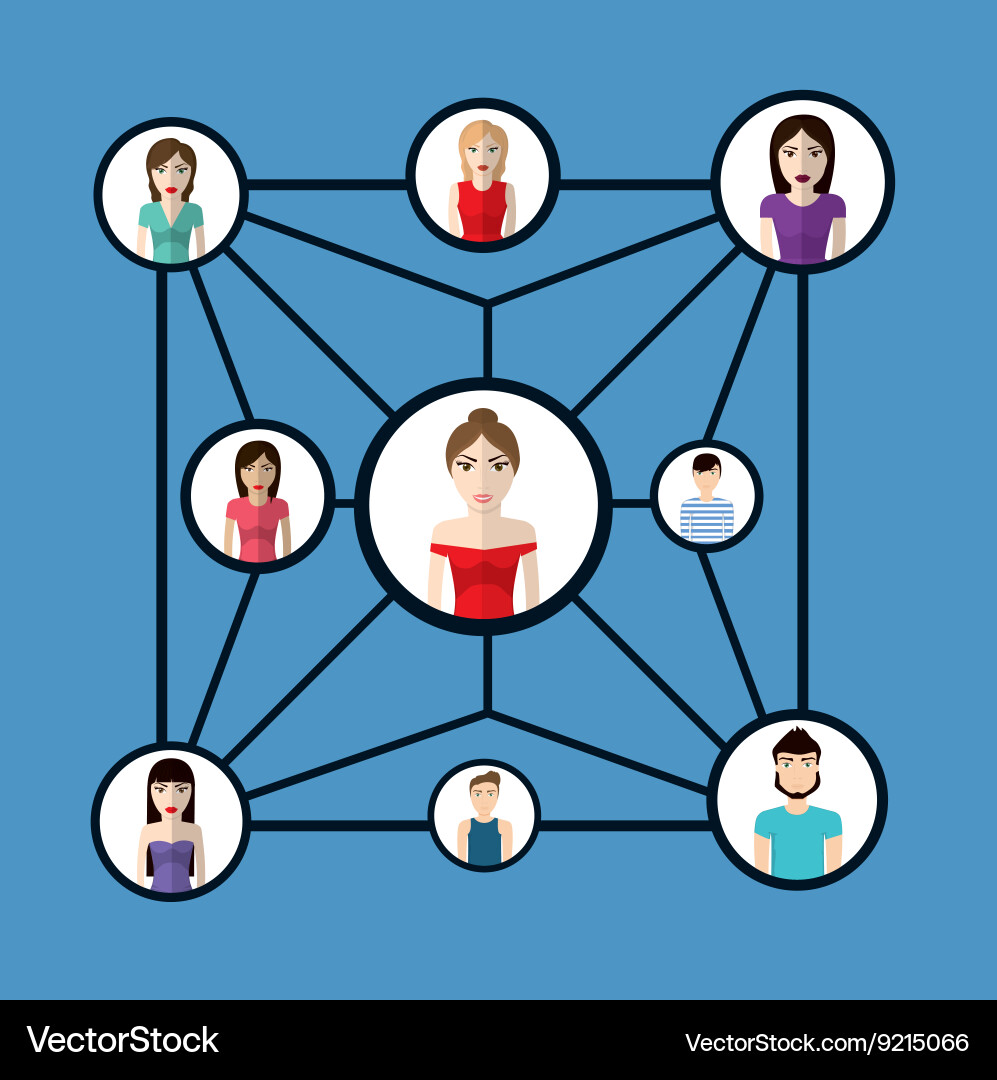 People design connection icon colorful Royalty Free Vector