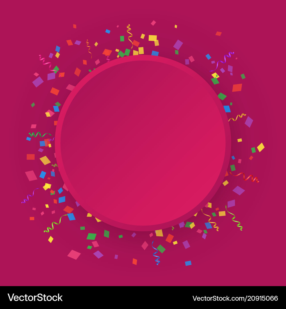 Round banner on a pink background with colored Vector Image